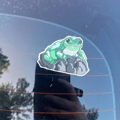 Cool Frog Vinyl Sticker, Waterproof Sticker, Realistic Frog Sticker ...