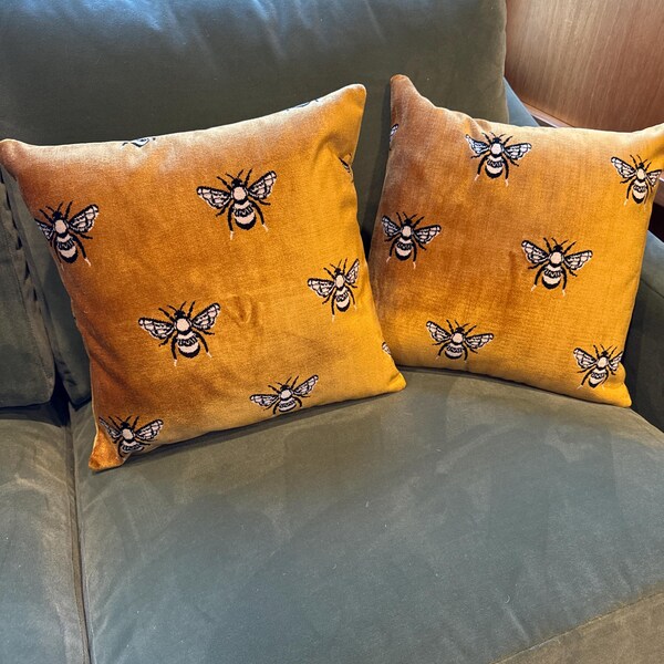 Bee Pillow COVER Only-bumble Bee Pillow-yellow Bee Pillow-queen Bee ...