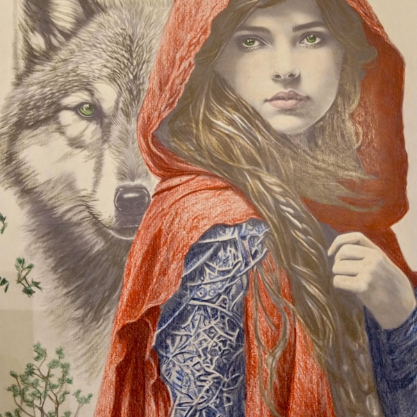 Viking Woman With Her Wolf Coloring Page | Fairytale | Coloring Pages ...