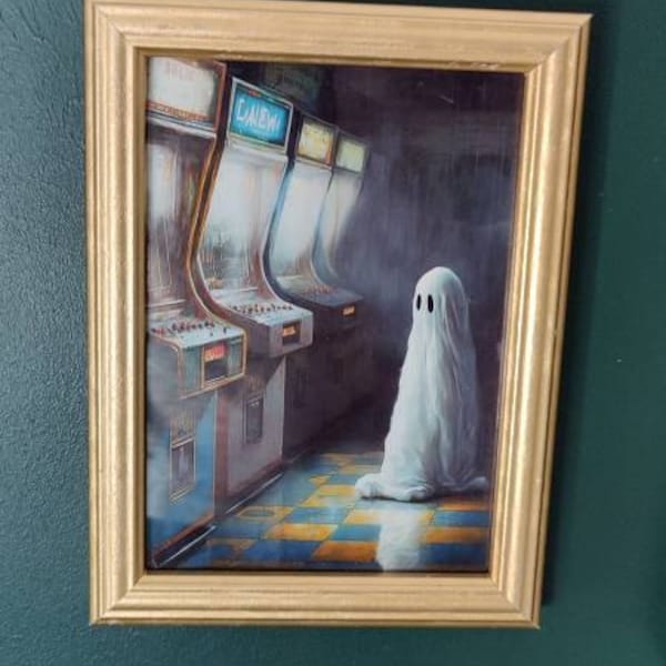 Ghost in an Abandoned Arcade, Nostalgia Poster, Art Poster Print, Dark ...