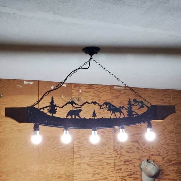 Rustic Pendant Lights - Cabin Ceiling Light Fixture - Chandelier ...