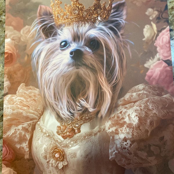 Custom Dog Portrait, King Queen Pet Art, Personalized Pet Gift ...