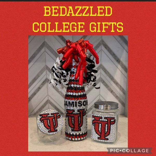 Custom/personalized Bedazzled Bottles. Bed Parties/ Dorm Decor ONE LOGO ...