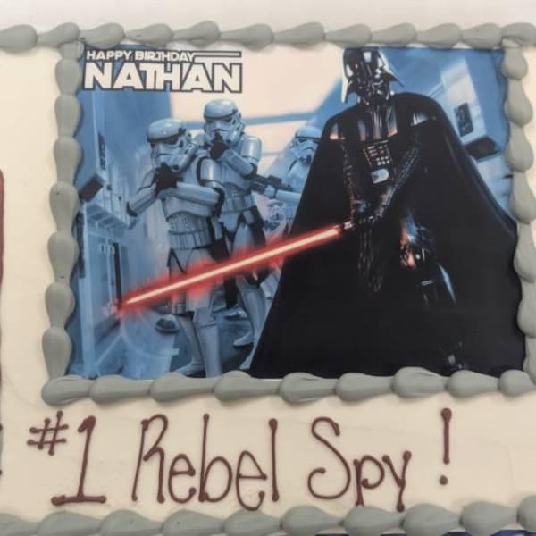 Death Star Edible Cake Topper, Star Wars Edible Cake Topper, Edible ...