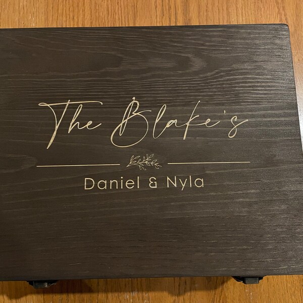 Personalized Wooden Gift Box, Engraved Name Box, Wooden Keepsake Box ...