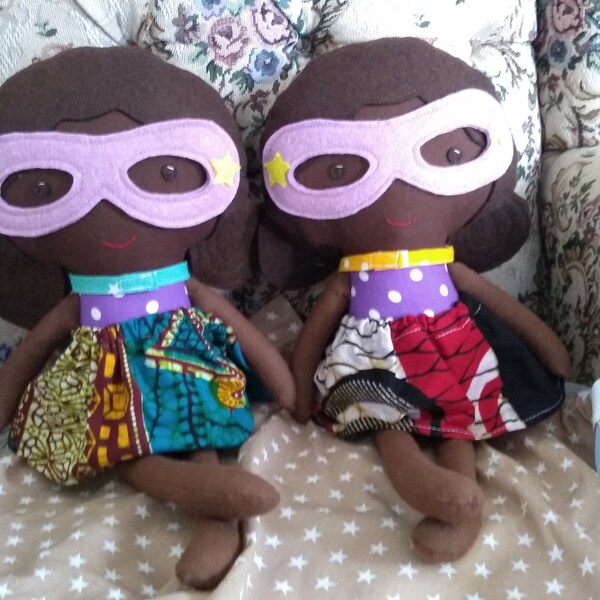 Black Superhero Girl Doll, a Rag Doll Toy for Mixed Race Kids, African ...