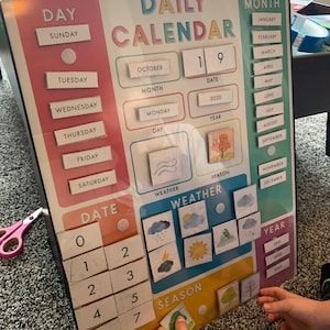 Child Calendar Printable Montessori Preschool Classroom Educational ...