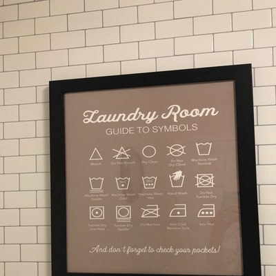 Laundry Symbols Print, Laundry Instructions, Washing Instructions ...