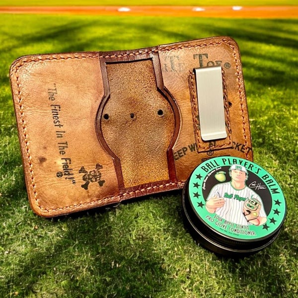 Minimalist Leather Three Pocket Baseball Wallet Repurposed From a ...