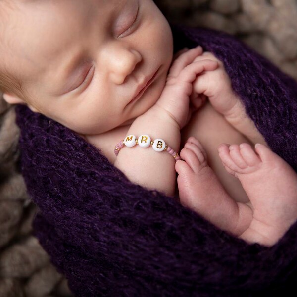 Baby Name Bracelet | Baby Girl Bracelet | Newborn Name Bracelet | Mommy ...