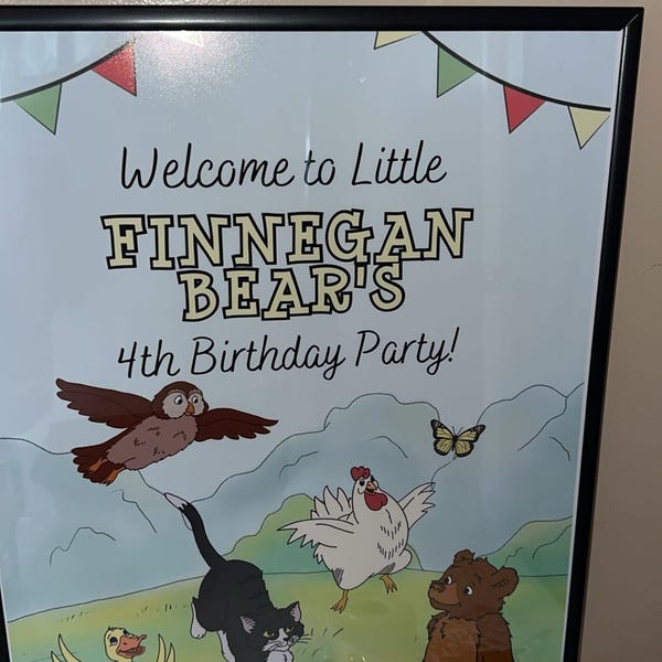 Little Bear - TV Show - Birthday - Welcome Sign - Poster - Party ...