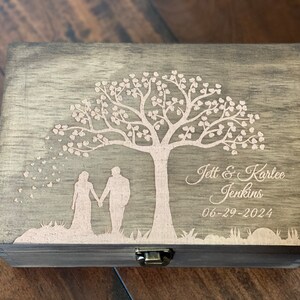 Wood Memory Box, Rustic Wooden Keepsake Box, Personalized Engraved Gift ...