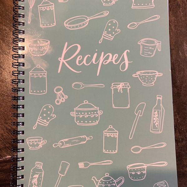 Blank Recipe Notebook Large Recipe Book Kitchen Utensils Recipe Journal ...