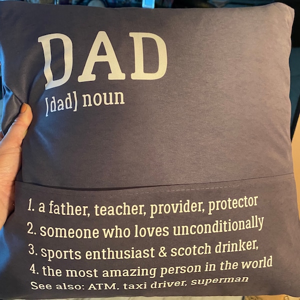 Dad Personalized Pocket Pillow, Father's Day Gifts, Gifts for Him ...