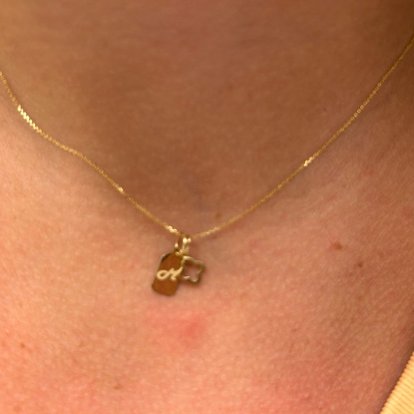 14k Solid Gold Personalized Bar Tag Pendant Only Vertical Bars Charms ...