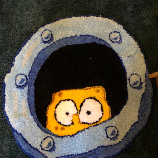 Porthole Rug | Handmade Tufted Rug | Spongebob Rug | Funky Rug | Rug ...