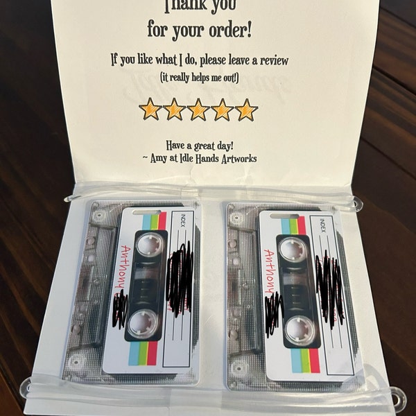 Retro Cassette Personalized Luggage Tag, Unique Bag Tag, Custom Mix ...