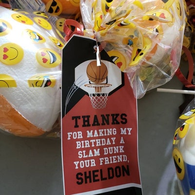 Basketball Favor Tag Basketball Party, Basketball Birthday, Thank You ...