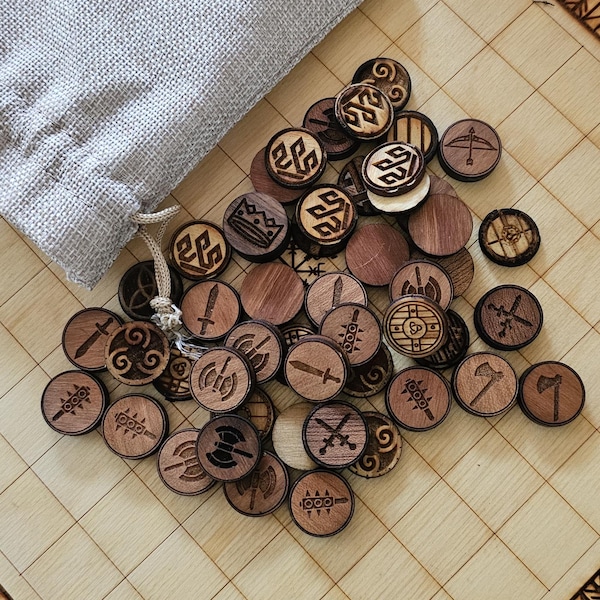 20 Custom Two-sided Laser Engraved Game Wood Tokens - Etsy