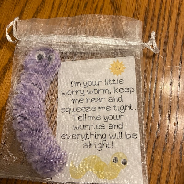 Worry Worm Tags & Worry Worm Cards for Crochet Worms, Loom Worms, the ...