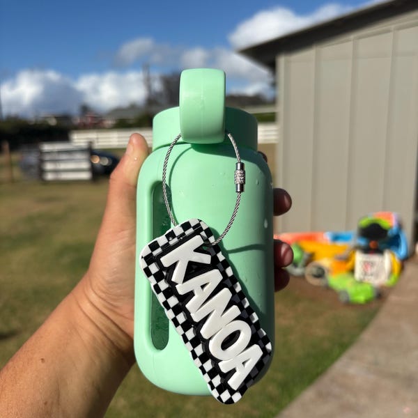 Checkered Name Tag | Backpack Name Tag | Backpack Keychain | Diaper Bag ...