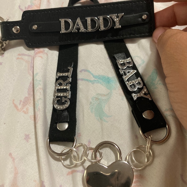 Custom Lock Collar and Owners Keychain-choker. Choose Your Words - Etsy