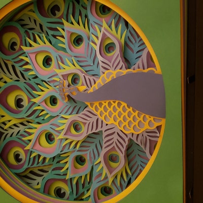 3D PEACOCK SVG PEACOCK Shadow Box for Cricut for Silhouette - Etsy