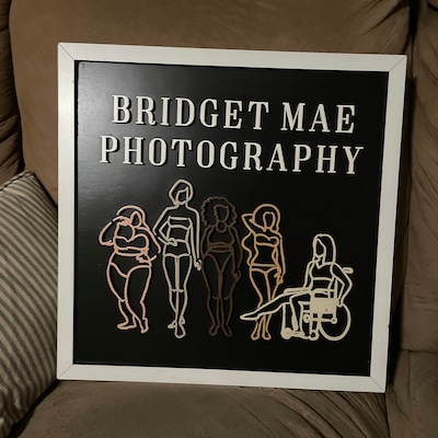 Photography Logo Sign, Custom Logo Sign, Raised 3D Logo Sign, Wooden ...