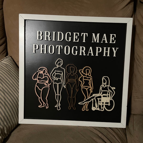 Photography Logo Sign, Custom Logo Sign, Raised 3D Logo Sign, Wooden ...