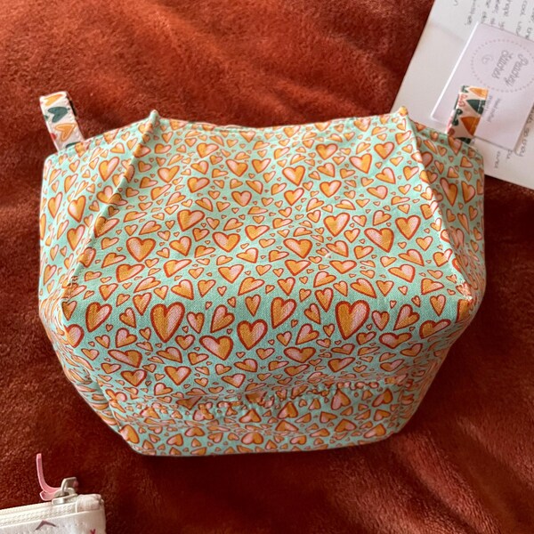 Knitting Bag, Crochet Pouch in Farm Design Fabric. Internal Pockets ...