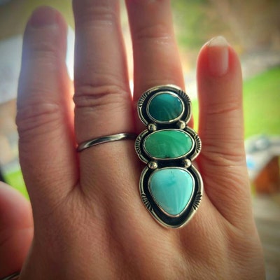 SIZE 9.5 Pink Spiny Oyster Shell Purple Mohave Turquoise Sterling ...