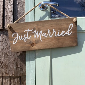Just Married Wooden Sign, Just Married Hanging Sign, Just Married ...