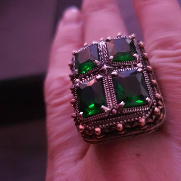 Men Silver Prayer Box Ring, Ayatul Kursi İslamic Ring, Turquoise ...