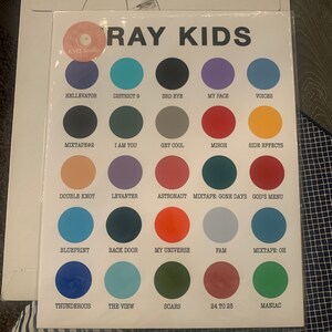 SEVENTEEN Singles Color Palette Print Modern Seventeen KPOP Poster ...