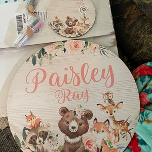 Wolf Birth Stat Sign Round Wood Birth Stat Sign Wilderness - Etsy