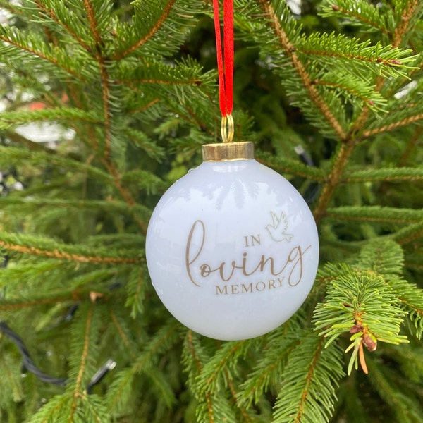 Personalised in Loving Memory Bauble - Christmas Memorial Bauble ...