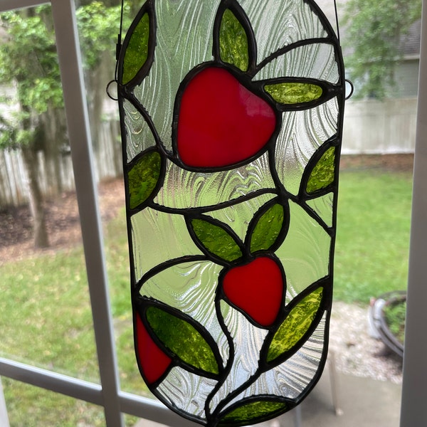 Strawberry Stained Glass Pattern: Multipack X3, DIY Decor (digital ...