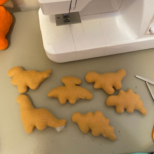 Easy Dino Chicken Nuggets Pdf Pattern Sewing Tutorial Cute Stuffed ...