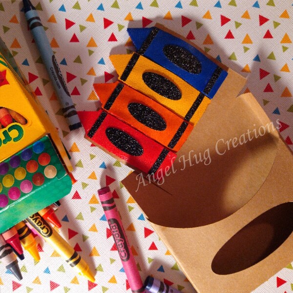 Crayon Box Snap Clip SVG, Back to School Snapclip Template, Crayon Bow ...