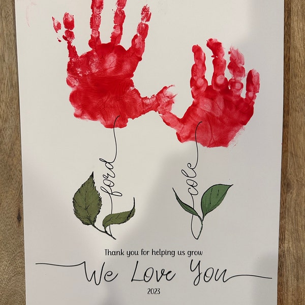 Personalized Mom Handprint Gift for Mothers Day or Birthday. Flower ...