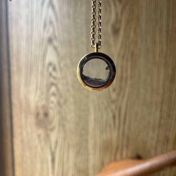 Cremation Locket for Ashes, Human Ash Keepsake, Gold Cremation Necklace ...