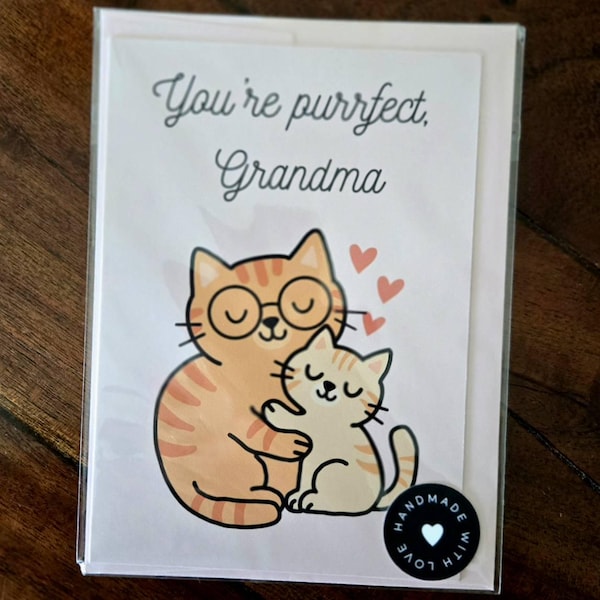 Purrfect Grandma Cat Mother's Day Card - Etsy