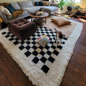HANDMADE MOROCCAN RUG Moroccan Wool Carpet Checkered Rug - Etsy