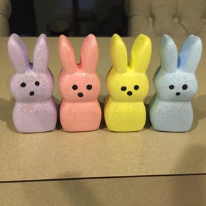 4 Ceramic Easter Peeps Pastel With Suger Coated Look - Etsy