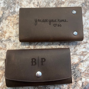 Personalized Key Case, Leather Key Case, Leather Key Wallet, Engraving ...