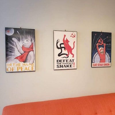 Soviet Cat Poster Cat Star Union - Etsy