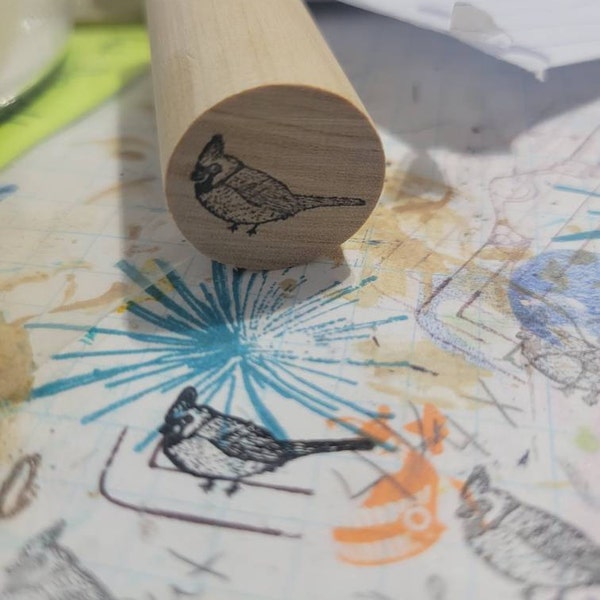Cardinal Rubber Stamp - Etsy