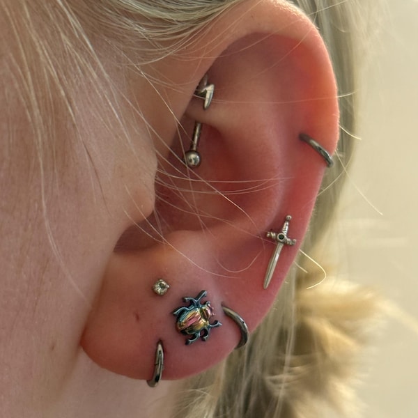 Titanium ASTM F136 cl14 Chain and Spike Clicker 1.2mm 16ga Suitable for ...