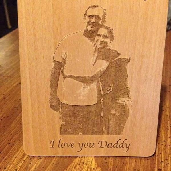 Personalized Real Wood Photo Greeting Card - Customized With Your Photo ...