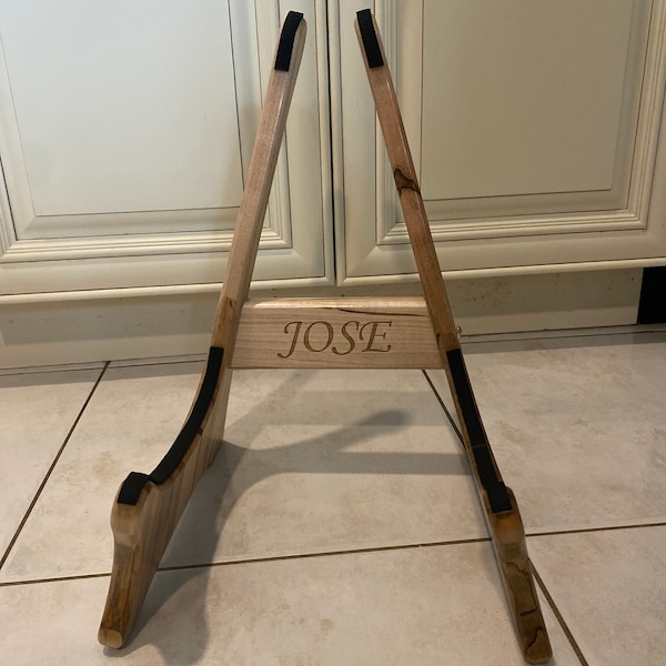 Personalized Hand Built Engraved Wood Guitar Stand, Acoustic Guitar ...